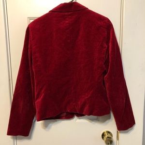 metrostyle | Jackets & Coats | Metro Style Velvet Red Jacket | Poshmark